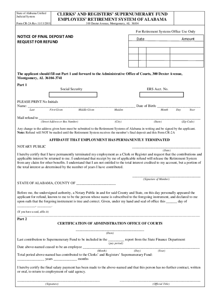 Fillable Online eforms alacourt State of Alabama Unified CLERKS AND ...