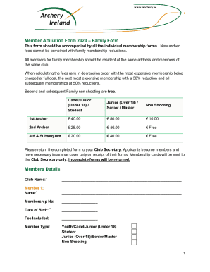 Fillable Online Fillable Online Member Affiliation Form 2017 Family ...