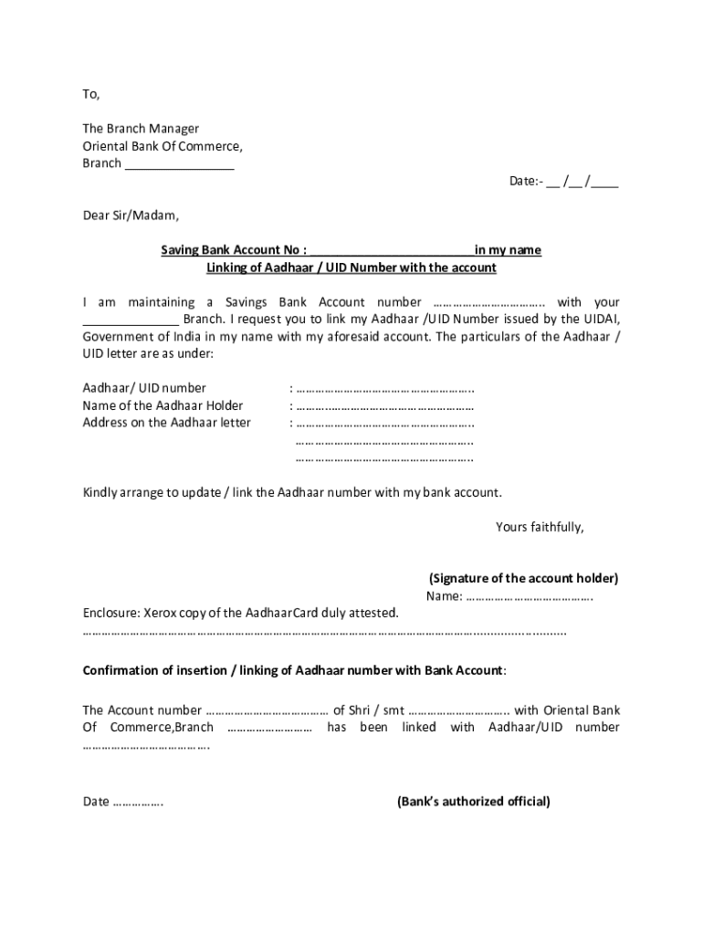 Fillable Online download Bank Account-Aadhaar Linkage Application Form Fax Email Print - pdfFiller