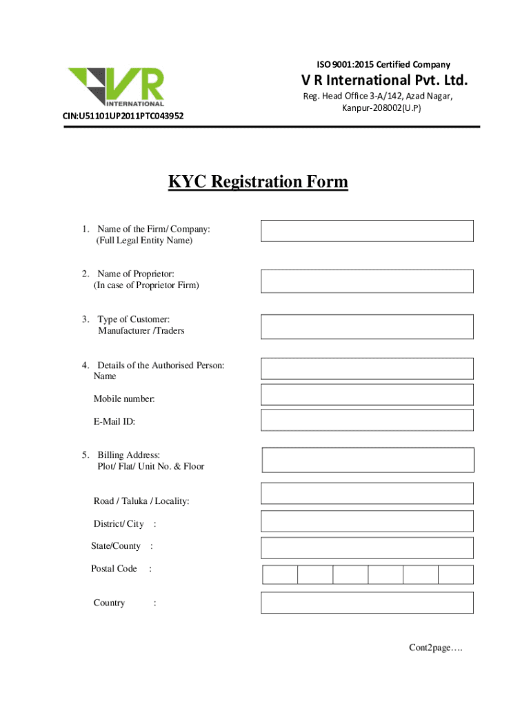 Fillable Online List of KYC documents you need for your business ...