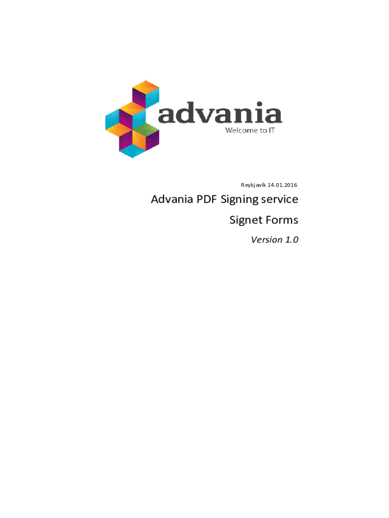 Fillable Online Advania PDF Signing service Signet Forms Fax Email ...