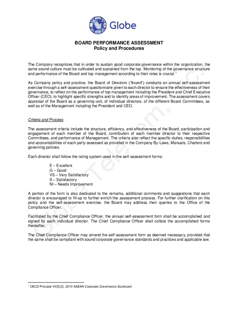 Fillable Online Assessing Nonprofit Board Performance - BoardSourceAssessing Nonprofit Board ...