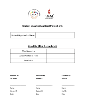 Fillable Online Student Organisation Registration Form Fax Email Print ...