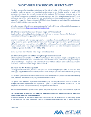 Fillable Online RISK FACT SHEET AND RISK DISCLOSURE STATEMENT Fax Email ...