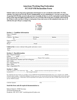Fillable Online FCI IGP-FH Declaration Form Fax Email Print - pdfFiller