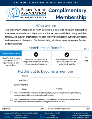 Fillable Online Complimentary Membership Form Fax Email Print - pdfFiller
