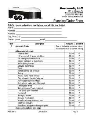 Fillable Online Planning/Order Form Fax Email Print - pdfFiller