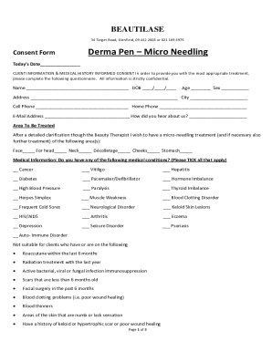 Fillable Online Consent Form Derma Pen Micro Needling Fax Email Print - pdfFiller
