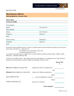 Fillable Online Nevada Gaming Control Board : License Fees and Tax Rate ...