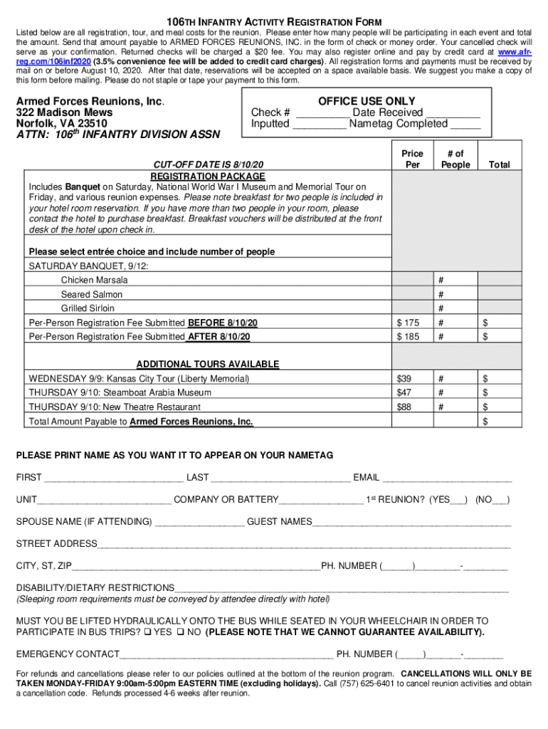 Fillable Online 106th Infantry Division (United States ...