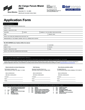 Fillable Online Application Form - air cargo forum Miami powered by ...