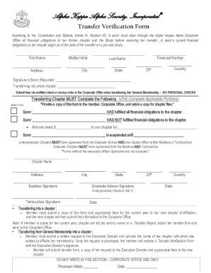 Fillable Online Aka Transfer Form - Fill and Sign Printable Template ...