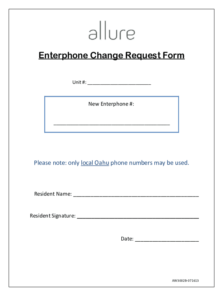 Fillable Online Enterphone Change Request Form Fax Email Print - pdfFiller