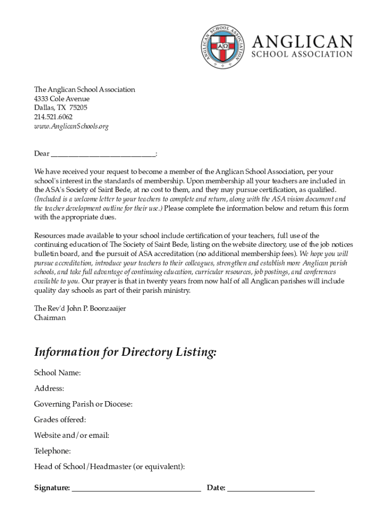 Fillable Online ASA, Application Form, Schools Fax Email Print - pdfFiller