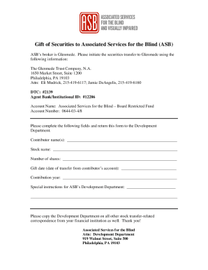 Fillable Online ASB Stock Donation Form Fax Email Print - pdfFiller