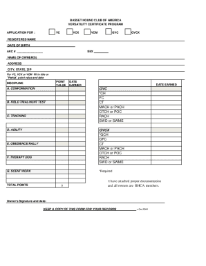Fillable Online VC FORM.xls Fax Email Print - pdfFiller
