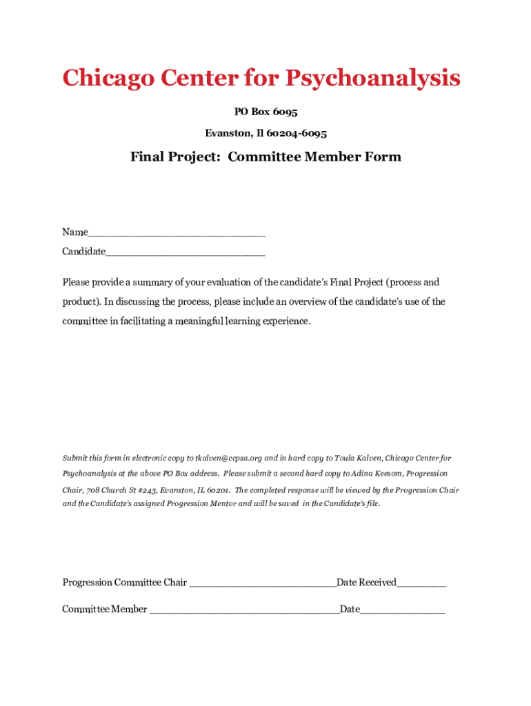 Fillable Online 7-Final project Committee members form-revised Fax ...