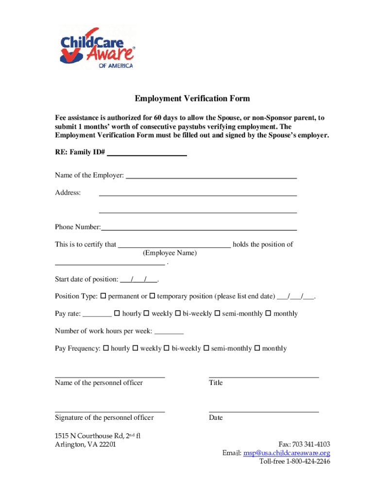 Fillable Online Self Service HR EMPLOYMENT VERIFICATION3.1 Employment ...