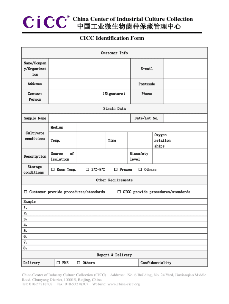 Fillable Online CICC Identification Form.doc Fax Email Print - pdfFiller