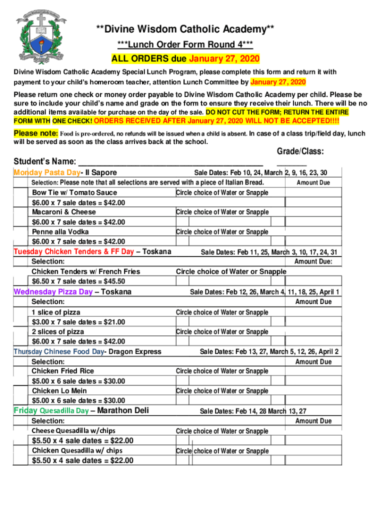 Fillable Online Divine Wisdom Catholic Academy - HomeFacebook Fax Email ...