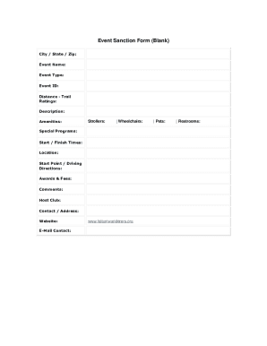 Fillable Online Event Sanction Form (Blank) Fax Email Print - pdfFiller