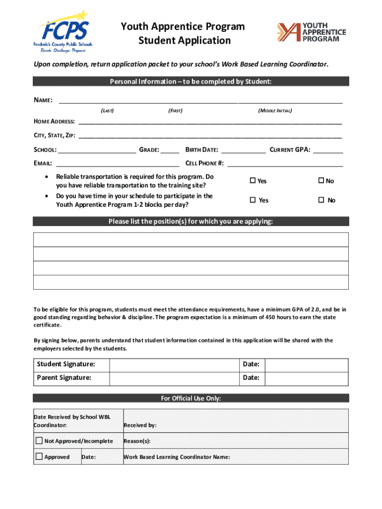 Fillable Online Employee referral form. Apprenticeship Maryland Program Application Fax Email ...