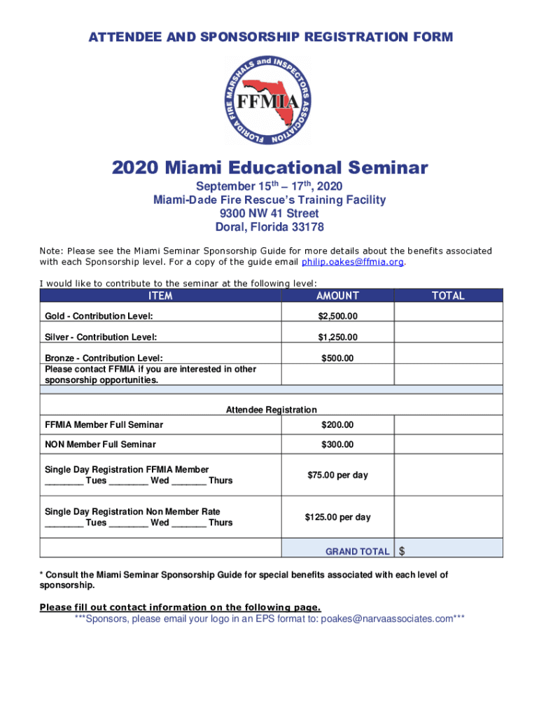 Fillable Online ATTENDEE AND SPONSORSHIP REGISTRATION FORM Fax Email Print - pdfFiller