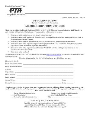 Fillable Online PTSA Member Form ENG '16-17.docx Fax Email Print ...
