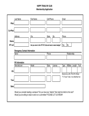 Fillable Online Membership Application Template - 16+ Free Word, PDF ...