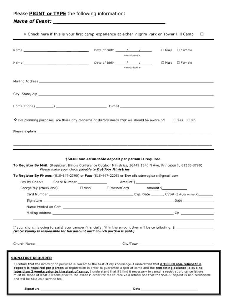 Fillable Online 1-Adult Registration Form Fax Email Print - pdfFiller