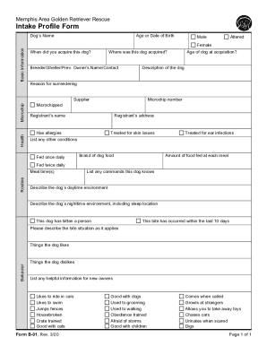 Fillable Online Intake Profile Form Fax Email Print - pdfFiller