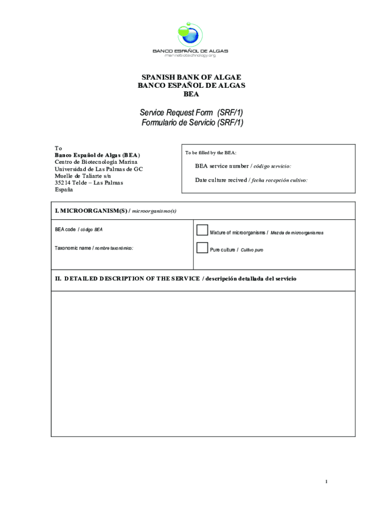 Fillable Online 08SERVICE REQUEST FORM (SRF1) Fax Email Print - pdfFiller