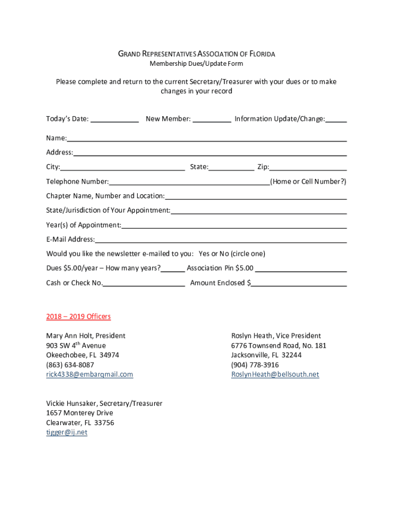 Fillable Online Grand Chapter of Florida, OES Order of the Eastern Star Fax Email Print - pdfFiller