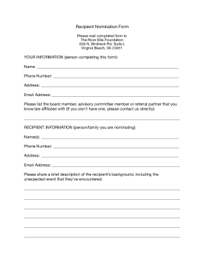 Fillable Online Nomination Form Printable Fax Email Print - pdfFiller