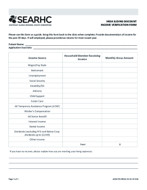Fillable Online HRSA Sliding Discount Income Verification Form.docx Fax ...