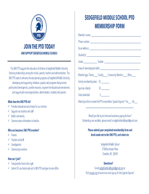Fillable Online PTO Membership Form 201920.docx Fax Email Print - pdfFiller