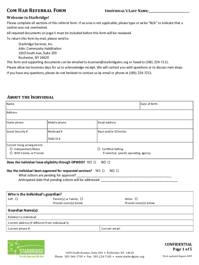 Fillable Online Com Hab Referral Form Fax Email Print - pdfFiller