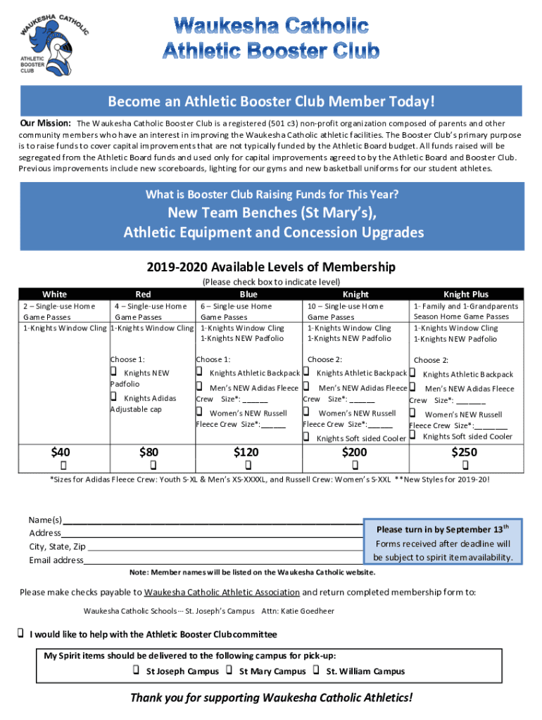 Fillable Online Booster Member Form 2019-20 .docx Fax Email Print ...