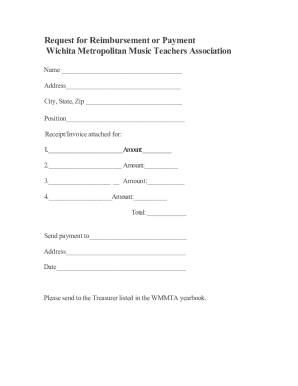 Fillable Online Reimbursement Request Form.rtf Fax Email Print - pdfFiller