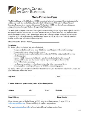 Fillable Online NCDB Media Permission Form Fax Email Print - pdfFiller