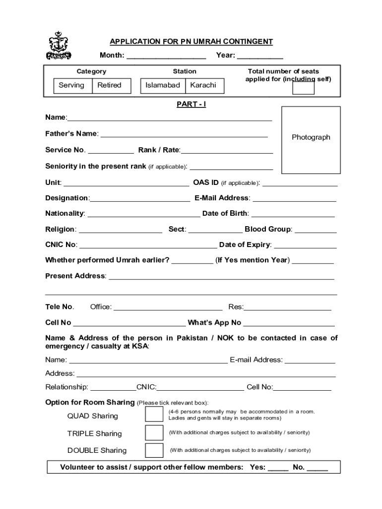 Fillable Online Form Umrah Application Self Fax Email Print - pdfFiller