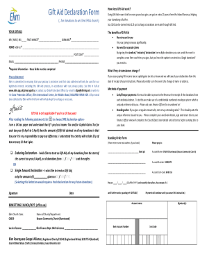 Fillable Online Charities and CASC: Gift Aid declaration forms for a ...