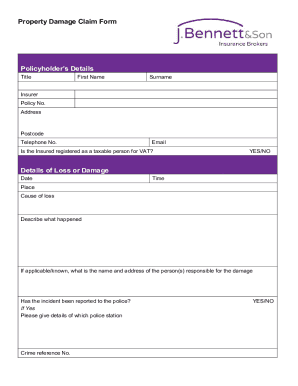 Fillable Online Property Damage Claim Letter Sample Fax Email Print ...