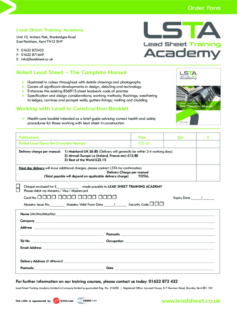 Fillable Online Working with Lead in Construction Booklet Fax Email ...