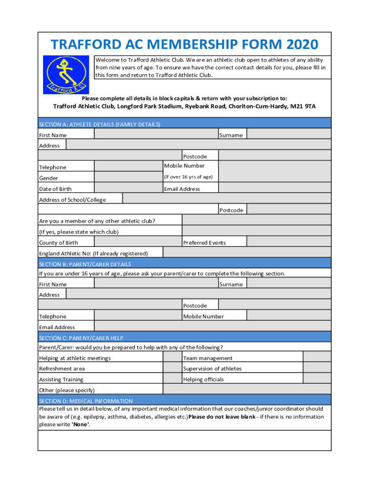 Fillable Online Trafford AC Fax Email Print - pdfFiller