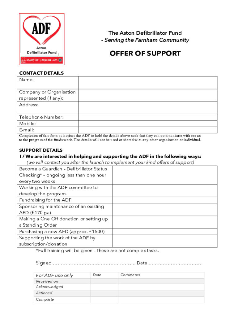 Fillable Online ADF Support Form Fax Email Print - pdfFiller