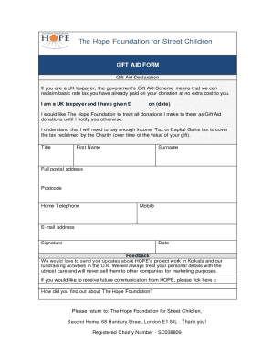 Fillable Online 10+ Charity Gift Aid form Templates in PDFDOCFree ...