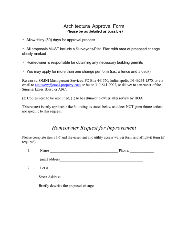 Fillable Online Architectural Approval Form - Nabr Network Fax Email Print - pdfFiller