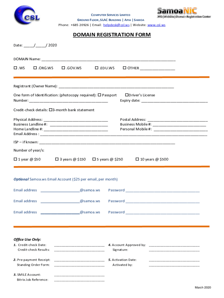 Fillable Online OMPUTER SERVICES LIMITED GROUND FLOOR SLAC BUILDING ...