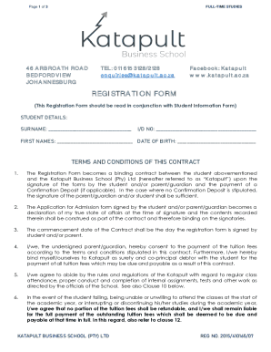 Fillable Online KATAPULT BUSINESS SCHOOL Fax Email Print - pdfFiller